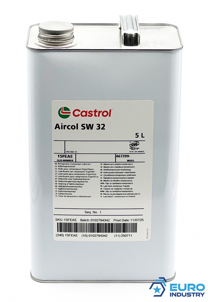 Castrol Aircol SW 32 Synthetic Refrigeration Compressor Lubricant 5L ...