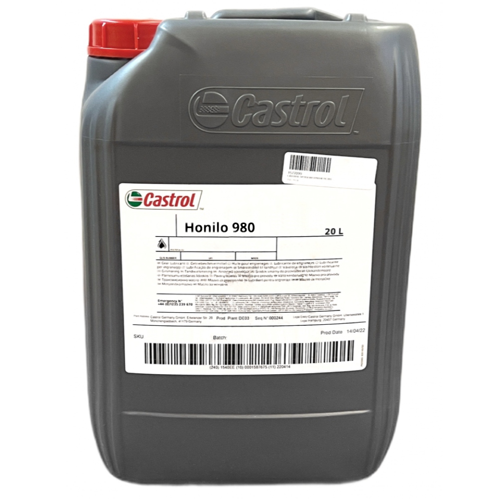 Castrol Honilo 980 High performance neat cutting oil 20l canister ...