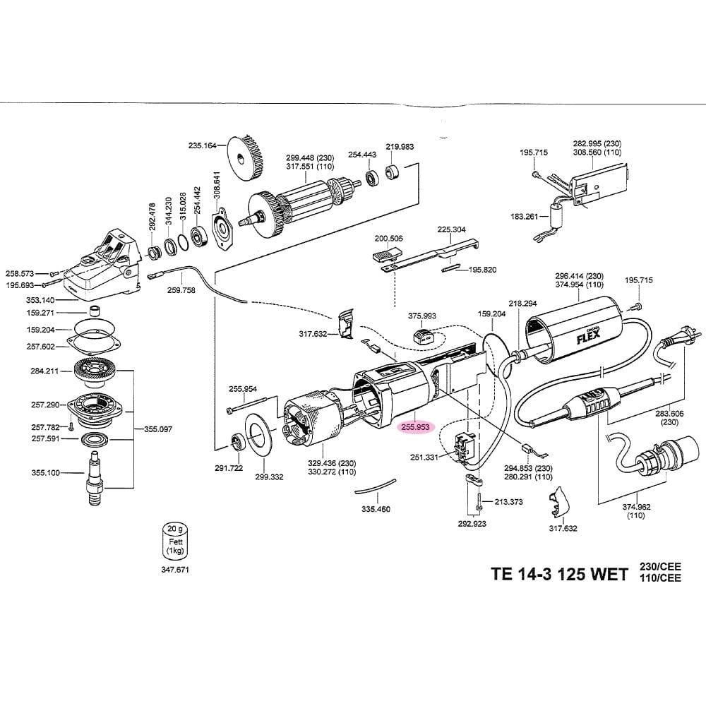 Flex 255.953 Motor housing - original spare part - online purchase ...