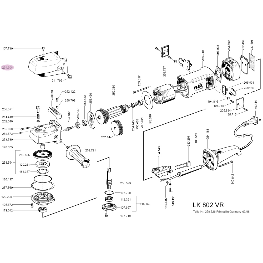 Flex 259.508 Grip cover L 602 VR - original spare part - online ...