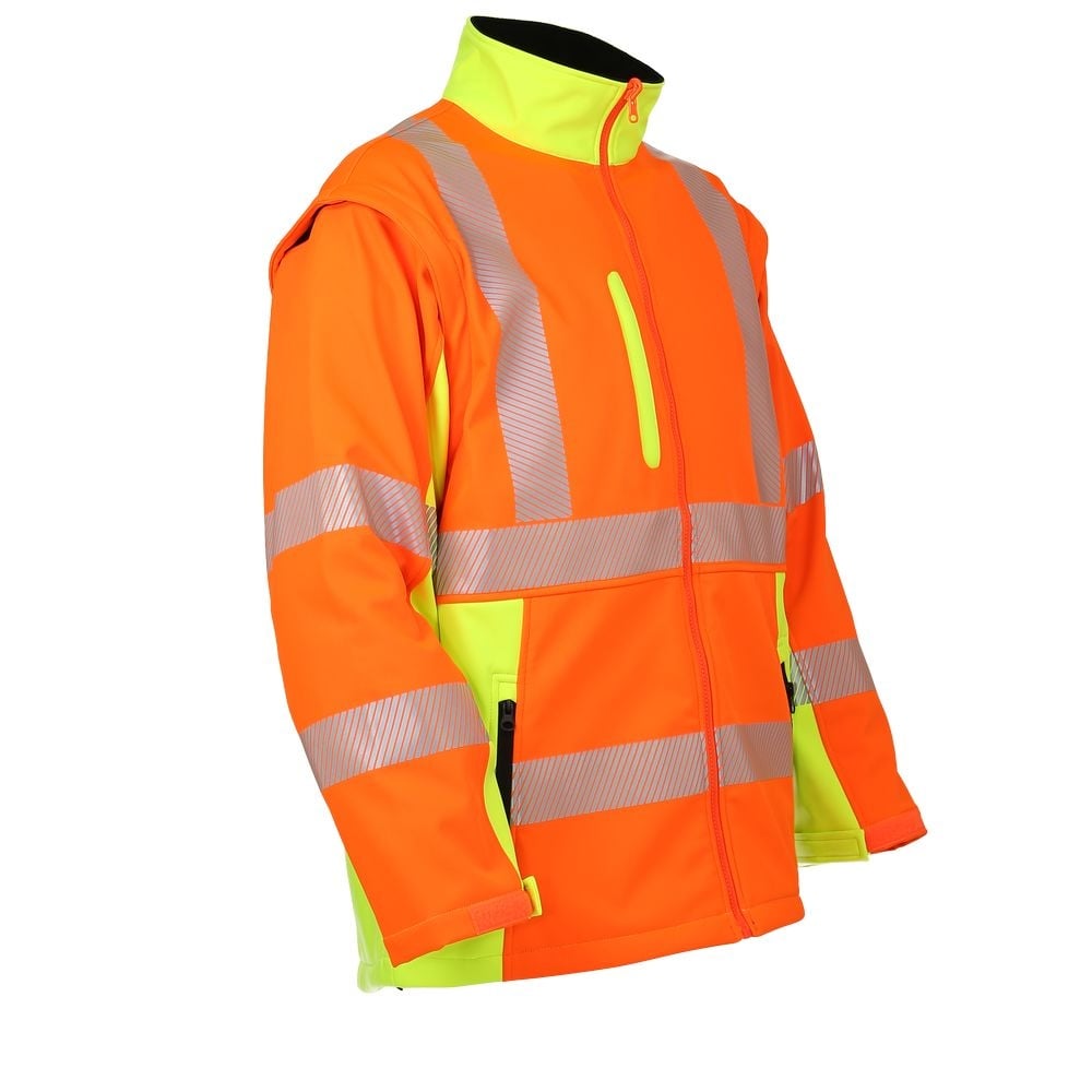 LeiKaTex 490730 2 in 1 Softshell-high visibility jacket superlight ...